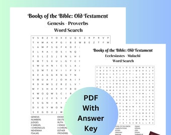 Old Testament Books of the Bible Word Search Printable, Word Search for ...