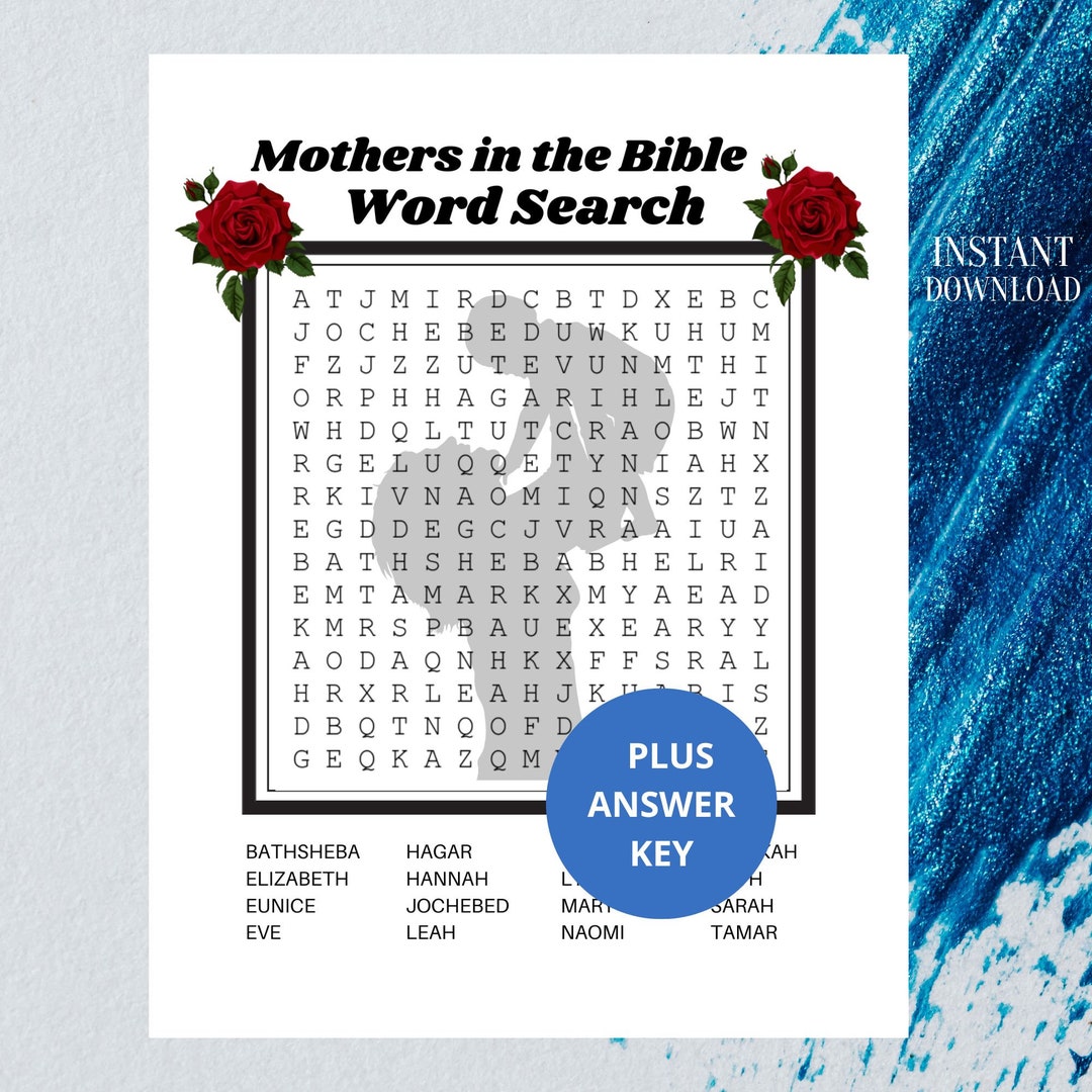Mothers in the Bible Word Search | Bible Word Search Printable | Mother ...