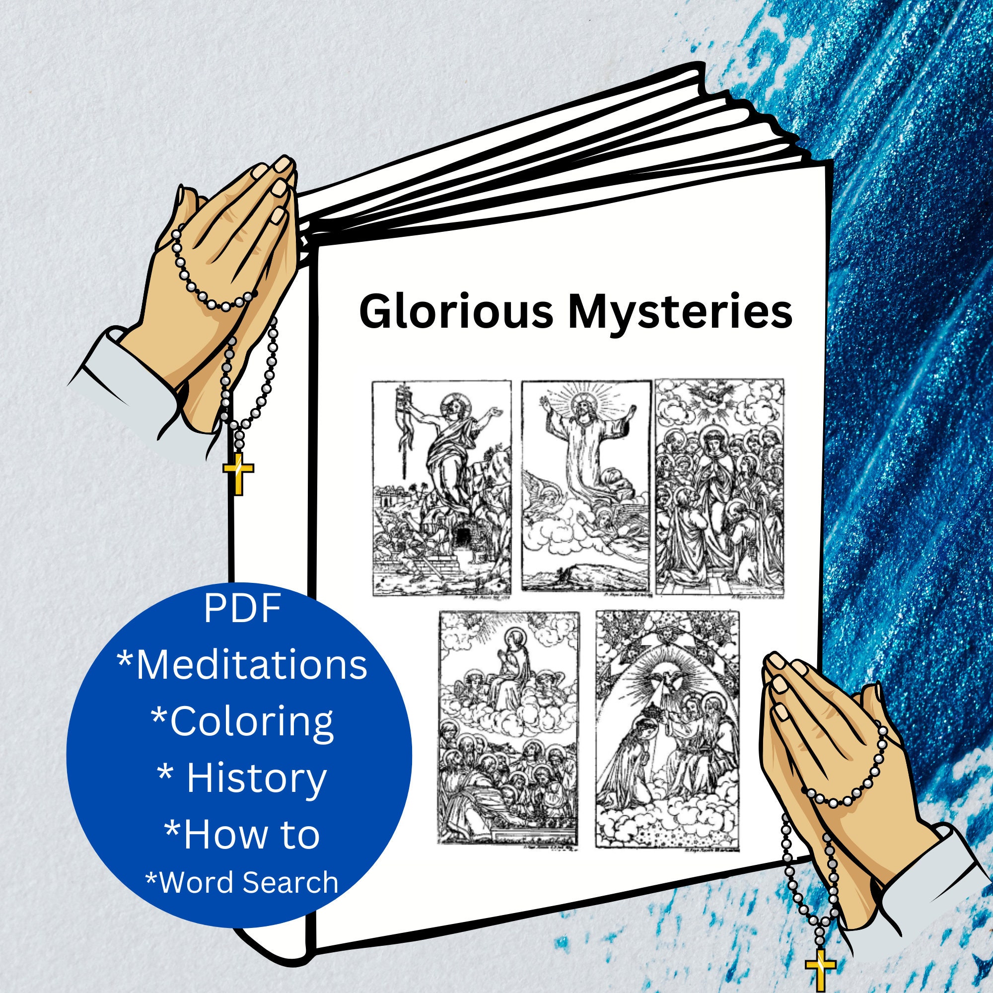 Glorious Mysteries Bundle Word Search Rosary Word Search Instant ...
