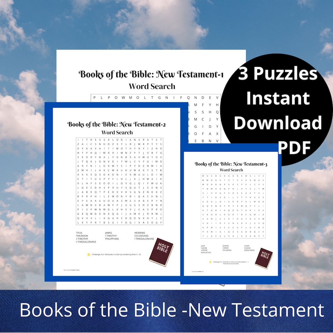 New Testament - Books of the Bible Word Search - 3 Puzzles PLUS ...