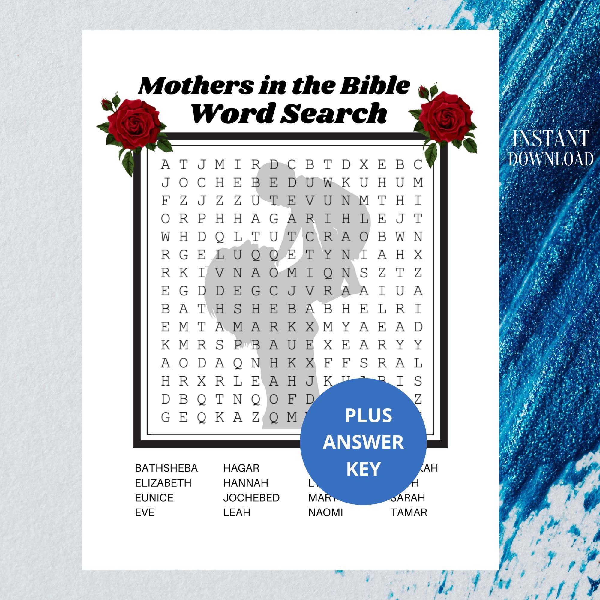 Mothers in the Bible Word Search | Bible Word Search Printable | Mother ...