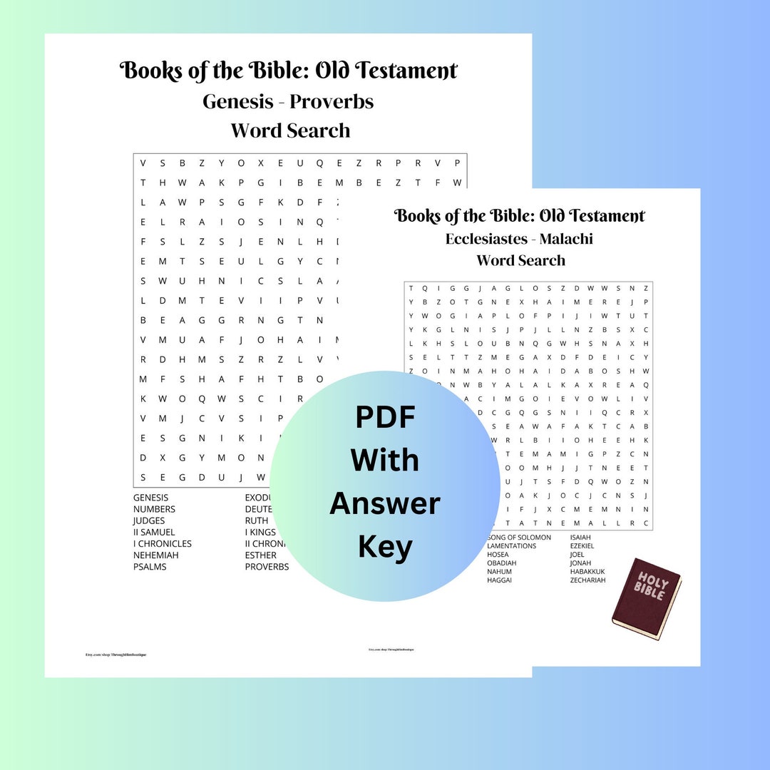 Books of the Bible Old Testament Word Search - Etsy