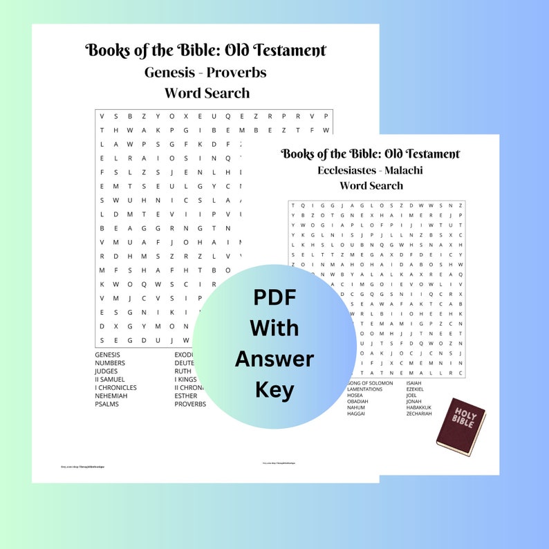Books of the Bible Old Testament Word Search - Etsy