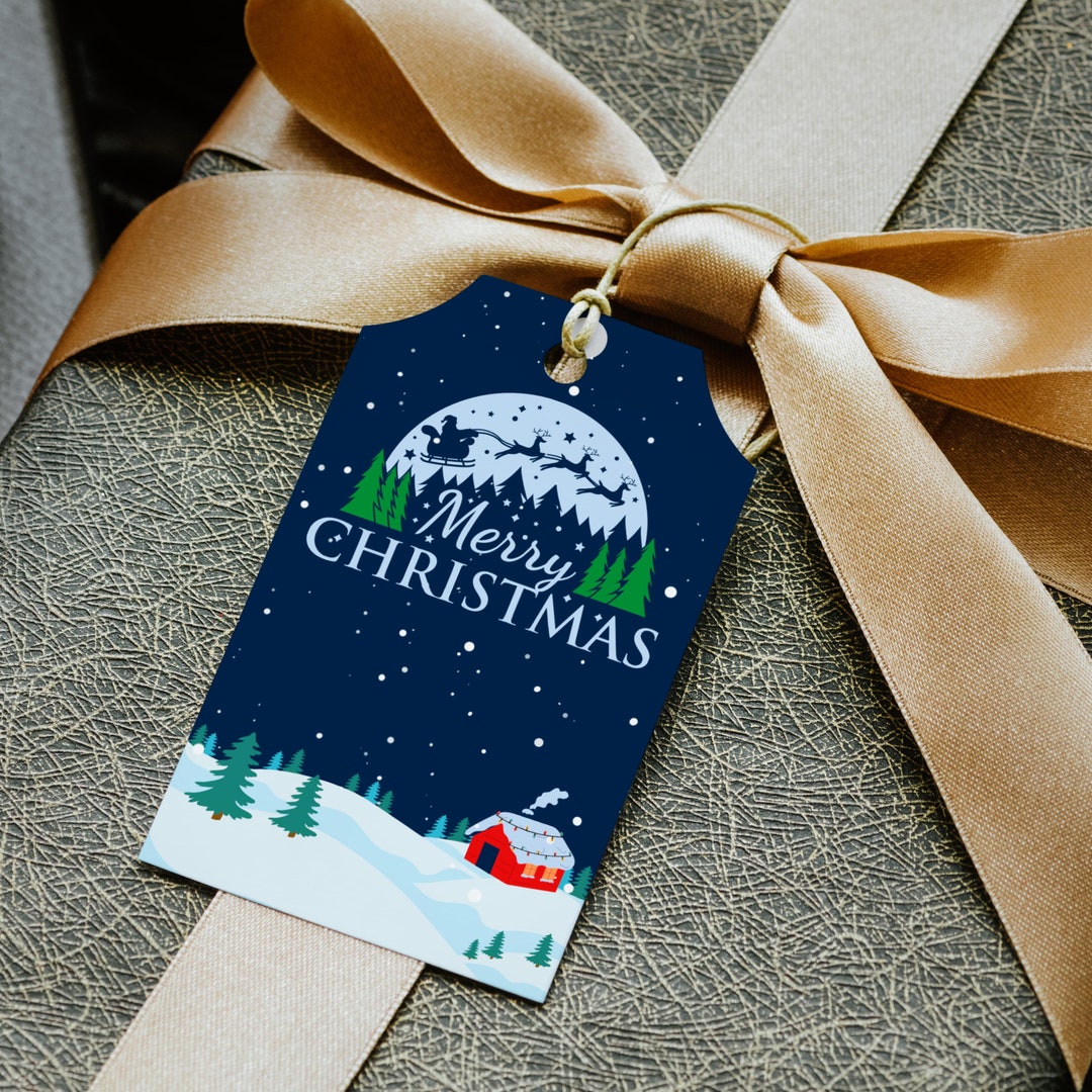 Editable Merry Christmas Tag, Printable Christmas Gift Tags, Christmas ...