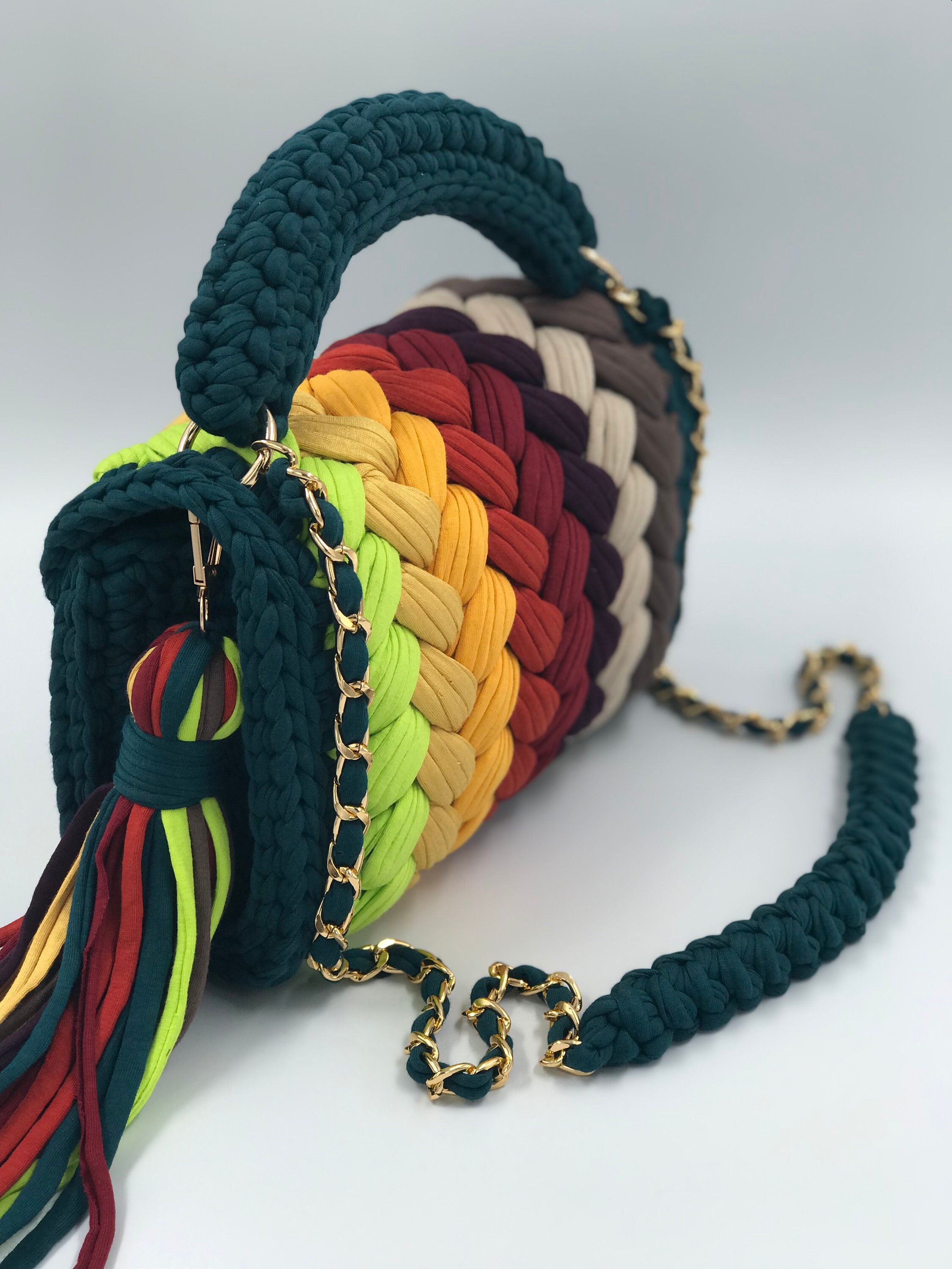 Special Woman Bag, Multi Color Bag, Hand Woven Bag, Crochet Bag ...