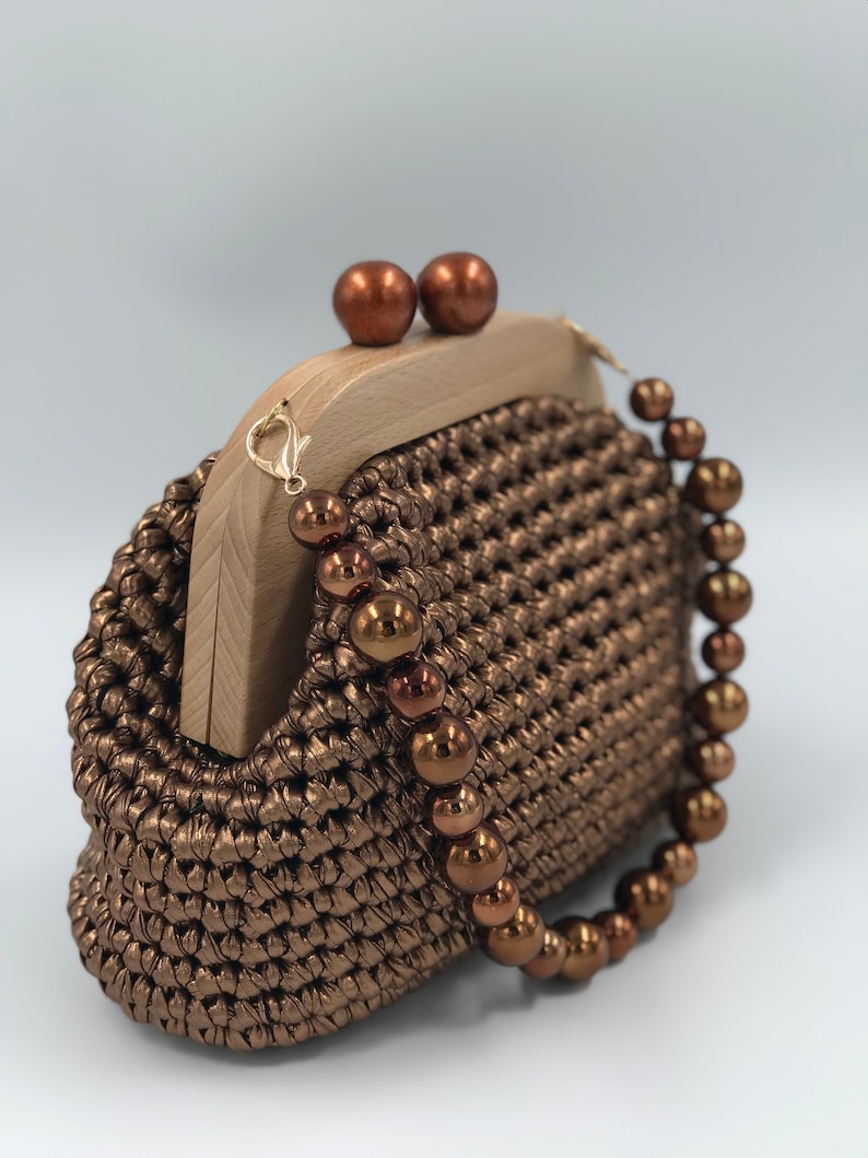 Bronze Clutch Bag, Bronze Metallic Pouch Bag, Luxury Bronze Woman Bag ...