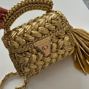Gold Metallic Bag, Handmade Metallic Bag, Designer Bag, Luxury Bag ...