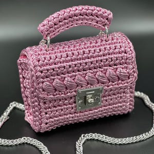 Hand Knitted Metallic Silver Bag: Luxury Shoulder Bag - Etsy