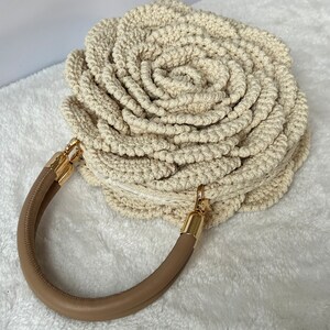 Beige Rose Bag, Ruffled Chic Bag, Flower Rose Bag, Colourful Woman Bag ...