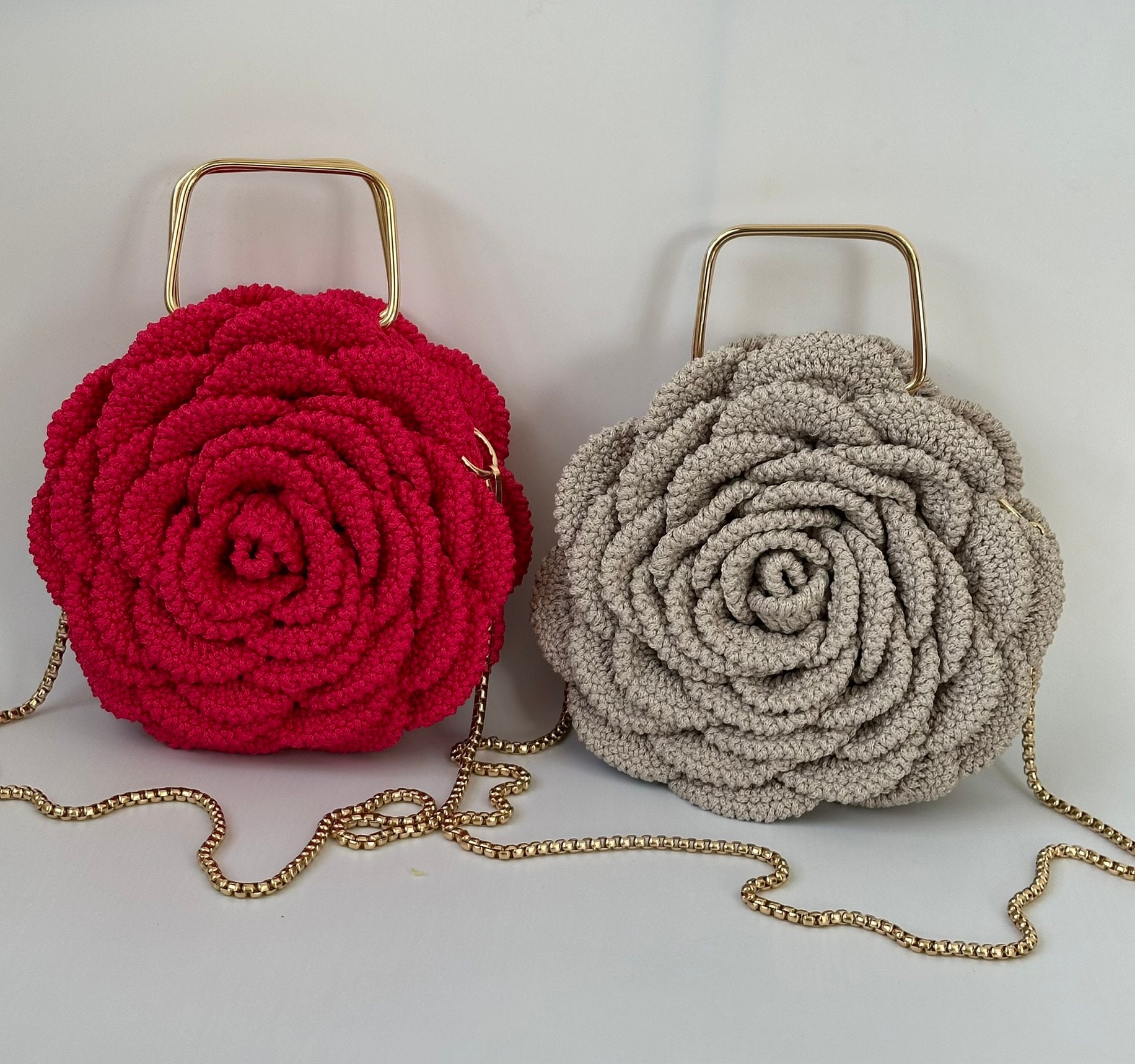 Yellow Rose Bag, Ruffled Chic Bag, Flower Rose Bag, Colourful Woman Bag ...