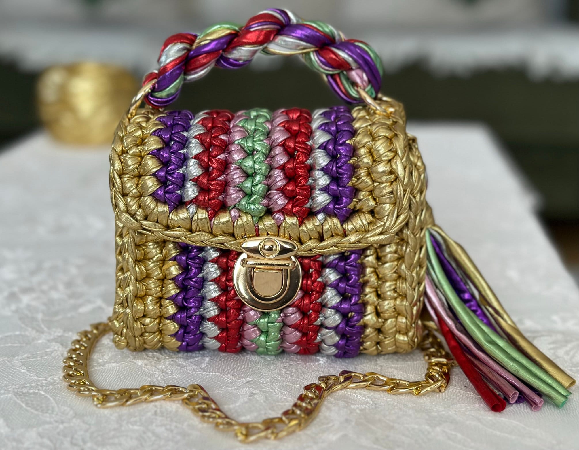 Colorful Mini Metallic Bag,special Bag,handmade Metallic Bag,daugther ...