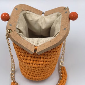 Leather Orange Bag, Orange Pouch Bag, Handmade Leather Bag, Orange ...