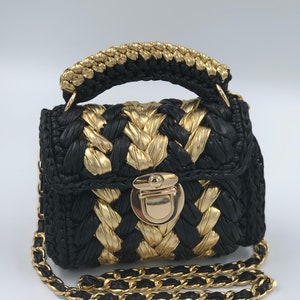Gold Metallic Bag, Black Metallic Bag, Luxury Bag, Handmade Women Bag ...