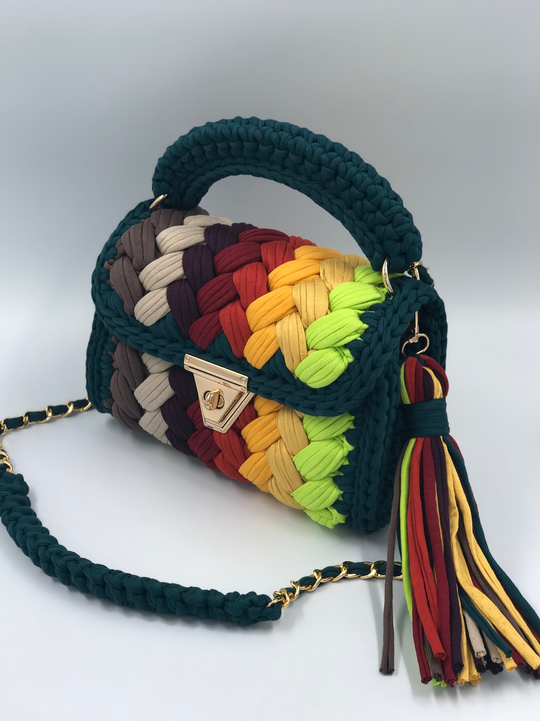 Special Woman Bag, Multi Color Bag, Hand Woven Bag, Crochet Bag ...