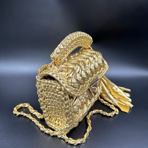 Gold Metallic Bag, Handmade Metallic Bag, Designer Bag, Luxury Bag ...