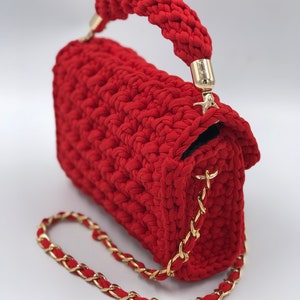Handmade Red Bag, Hand Woven Bag, Crochet Bag, Knitted Bag, Designer ...