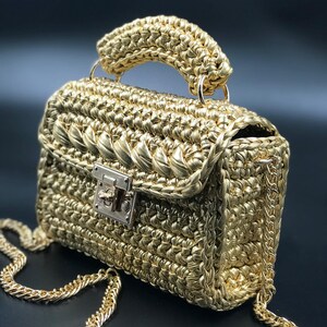 Hand Knitted Metallic Silver Bag: Luxury Shoulder Bag - Etsy