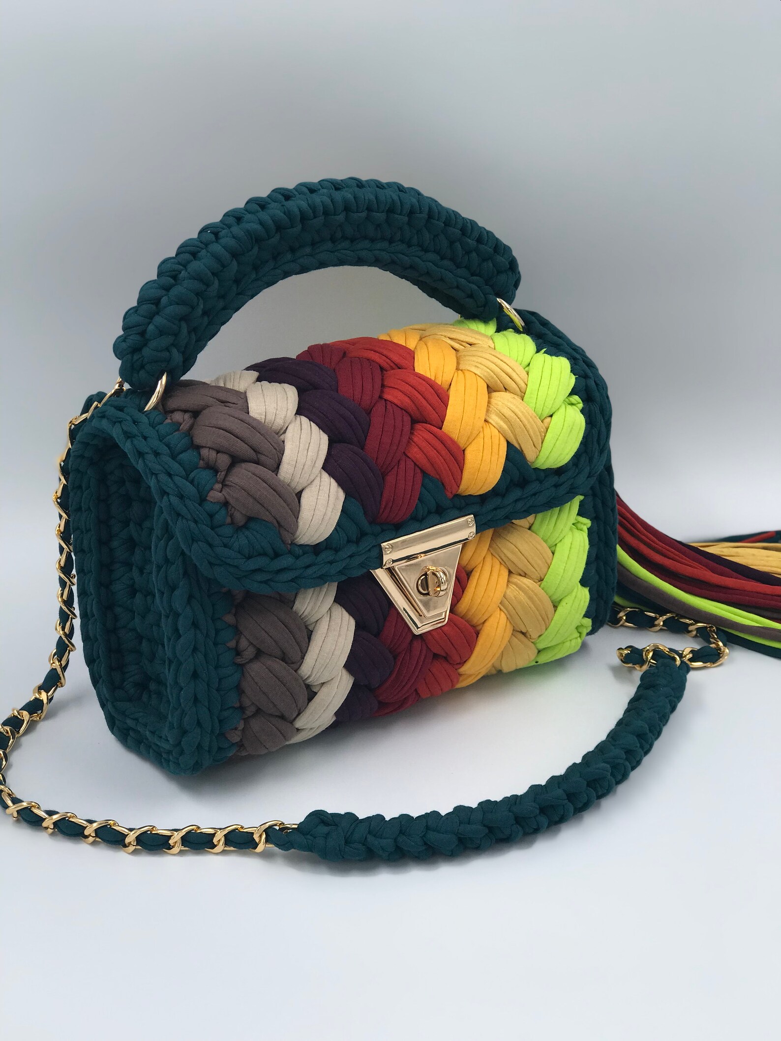 Special Woman Bag, Multi Color Bag, Hand Woven Bag, Crochet Bag ...