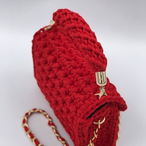 Handmade Red Bag, Hand Woven Bag, Crochet Bag, Knitted Bag, Designer ...