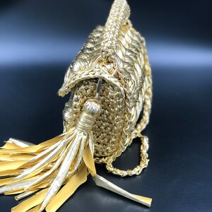 Gold Metallic Bag, Handmade Metallic Bag, Designer Bag, Luxury Bag ...