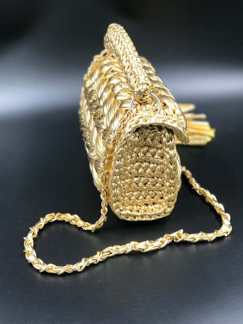Gold Metallic Bag, Handmade Metallic Bag, Designer Bag, Luxury Bag ...