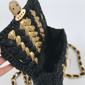 Gold Metallic Bag, Black Metallic Bag, Luxury Bag, Handmade Women Bag ...