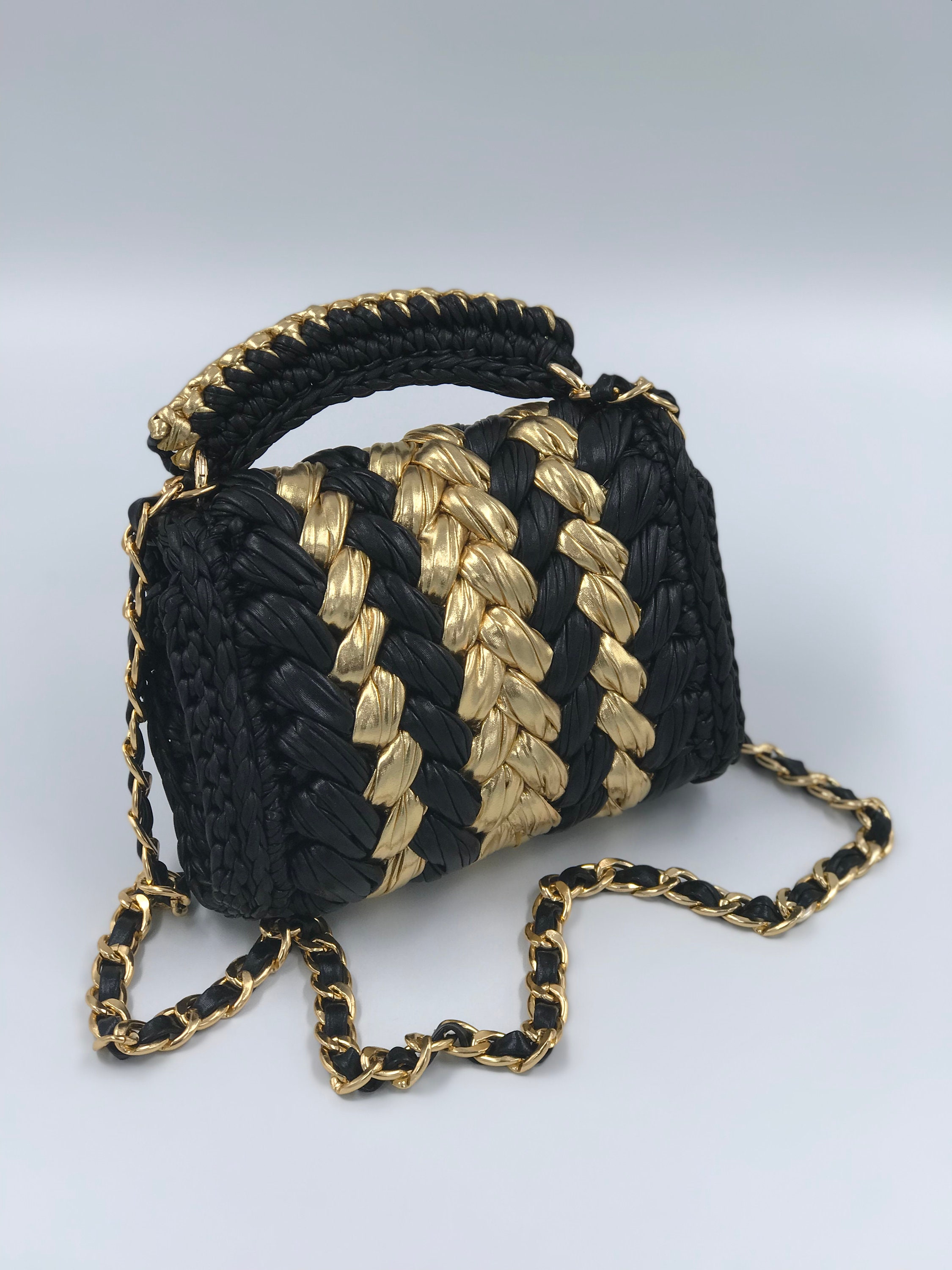 Gold Metallic Bag, Black Metallic Bag, Luxury Bag, Handmade Women Bag ...
