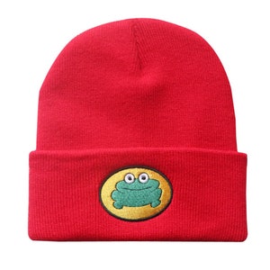 Embroidered Parappa the Rapper Beanie Frog Knit Cuffed Beanie - Etsy