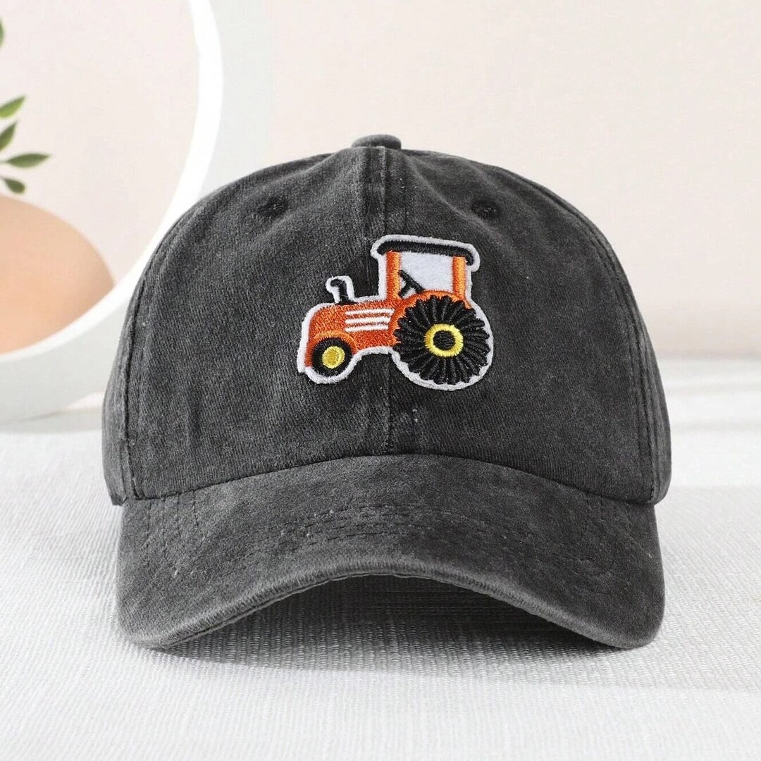 Toddler Kids Cartoon Tractor Baseball Cap Embroidered Boy Hat - Etsy