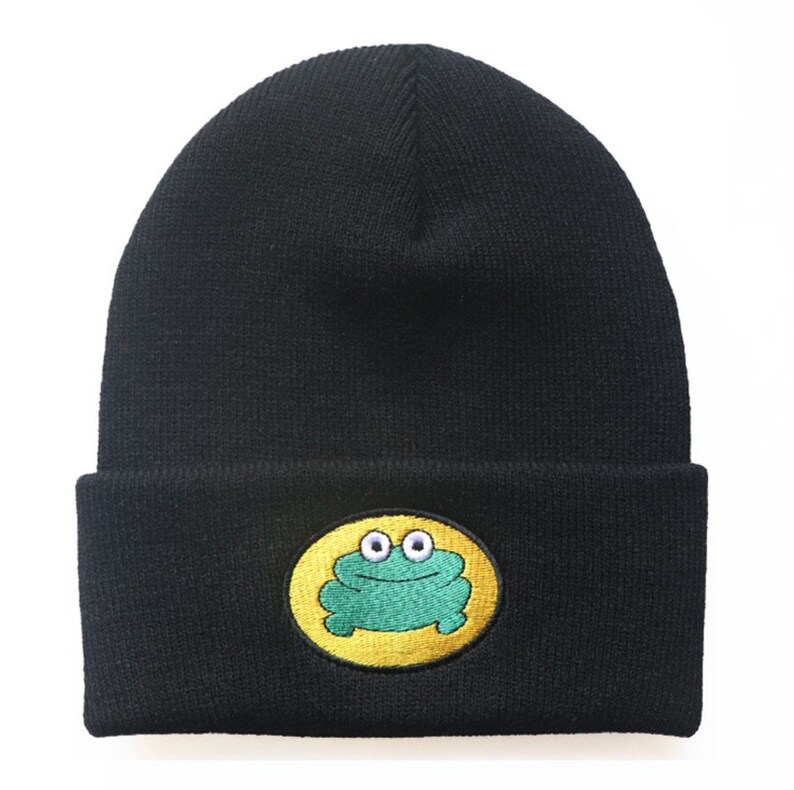 Embroidered Parappa the Rapper Beanie Frog Knit Cuffed Beanie - Etsy