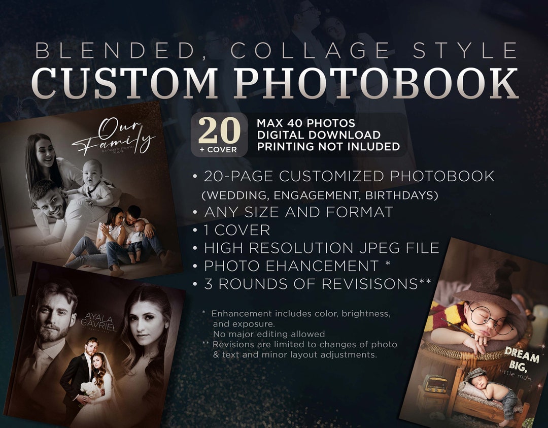 Customized Collage Blended Style Wedding or Birthday Photobook Design ...
