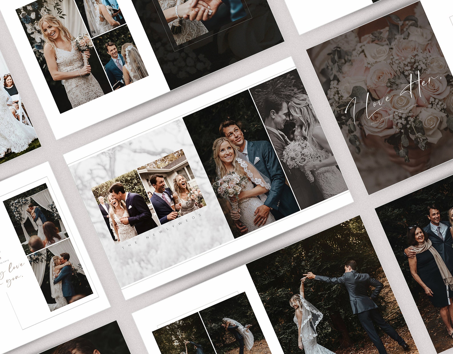 Minimalist 11x14 PORTRAIT Vertical Wedding Album Template, 30-page ...
