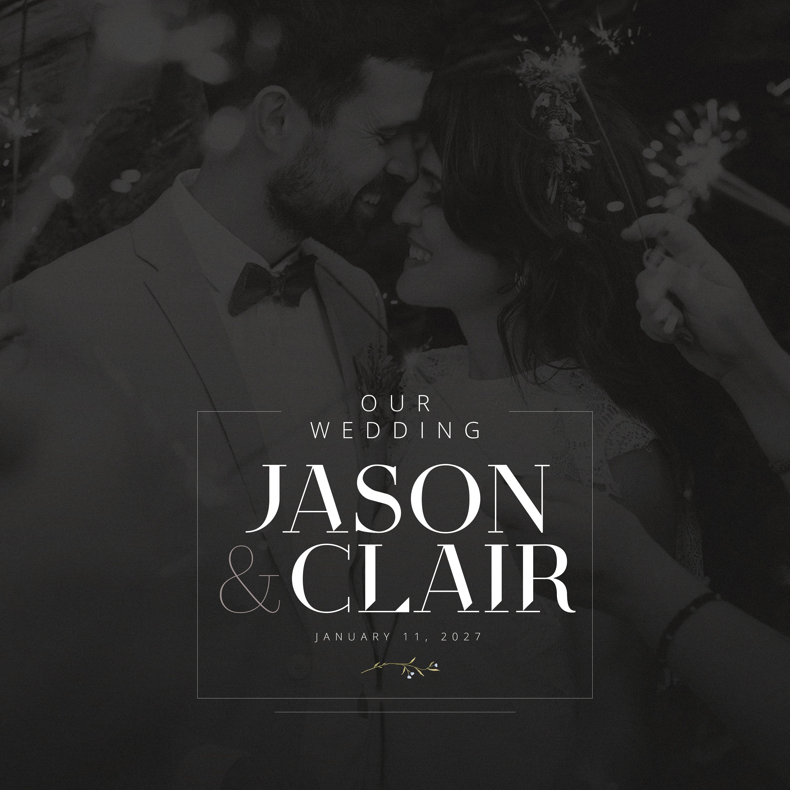 Photobook Cover Template for Square Wedding Album, Instant Download ...