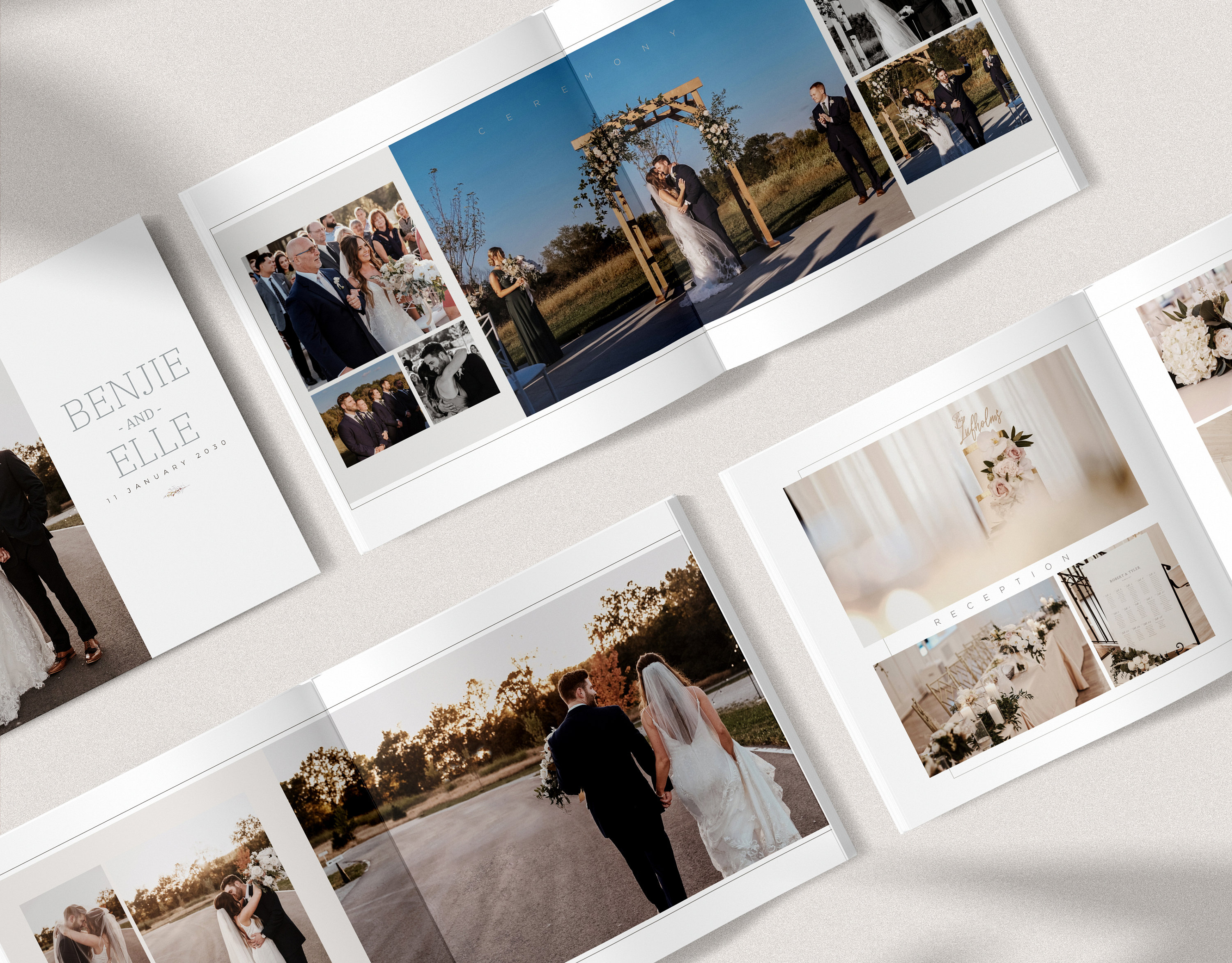 Clean Modern 12x12, 10x10, 8x8, SQUARE Wedding Album Template, 30-page ...