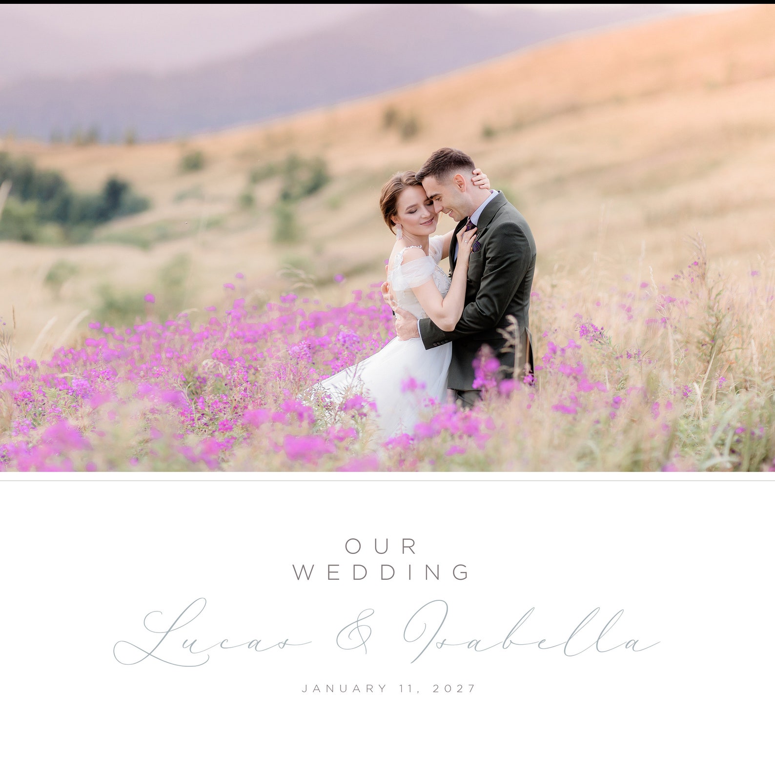 Photobook Cover Template for Square Wedding Album, Instant Download ...
