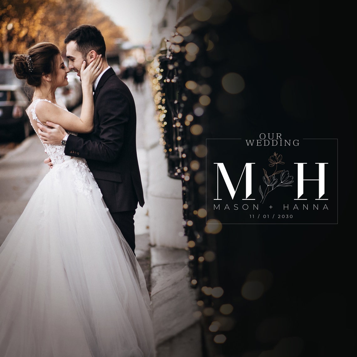 Photobook Cover Template for Square Wedding Album, Instant Download ...