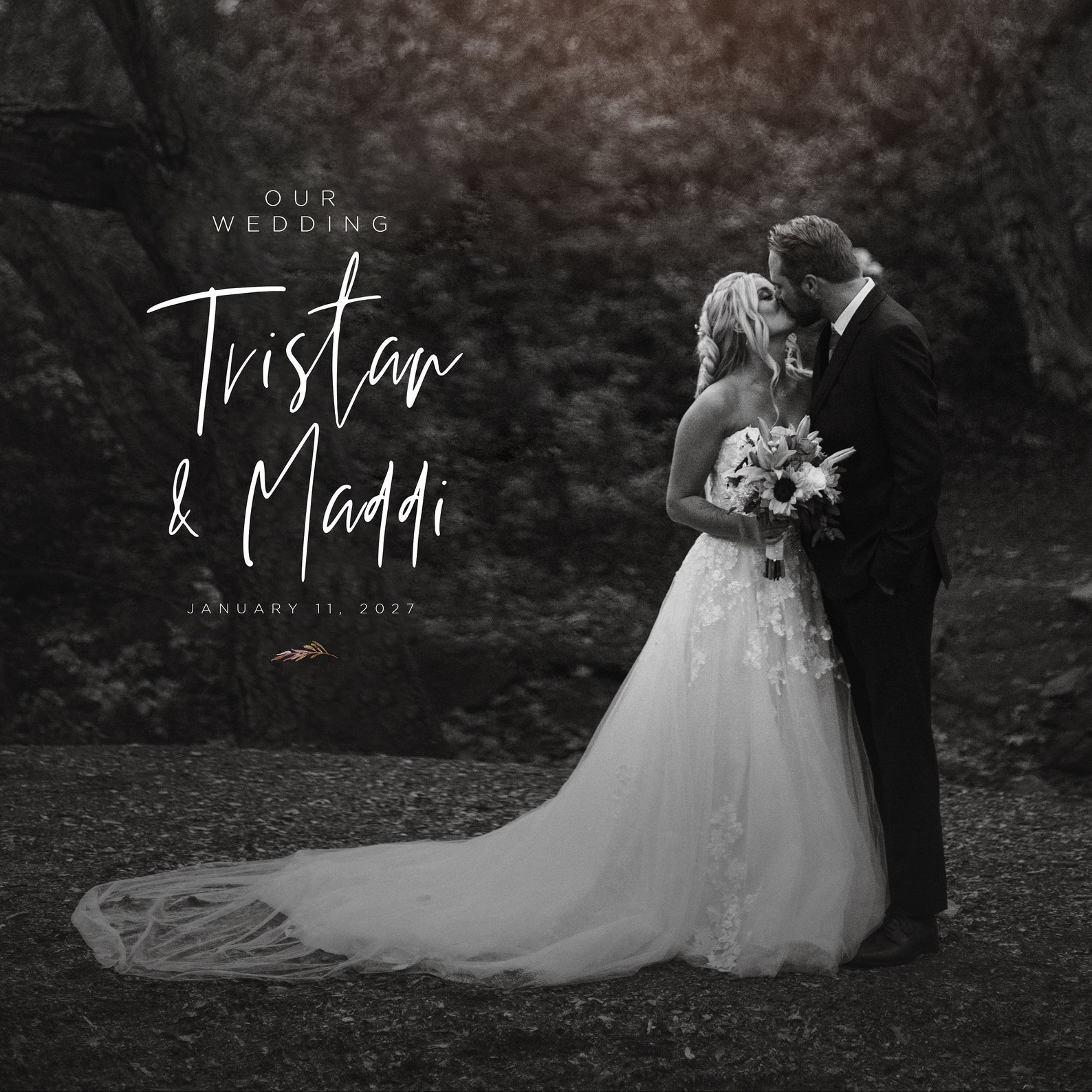 Photobook Cover Template for Square Wedding Album, Instant Download ...