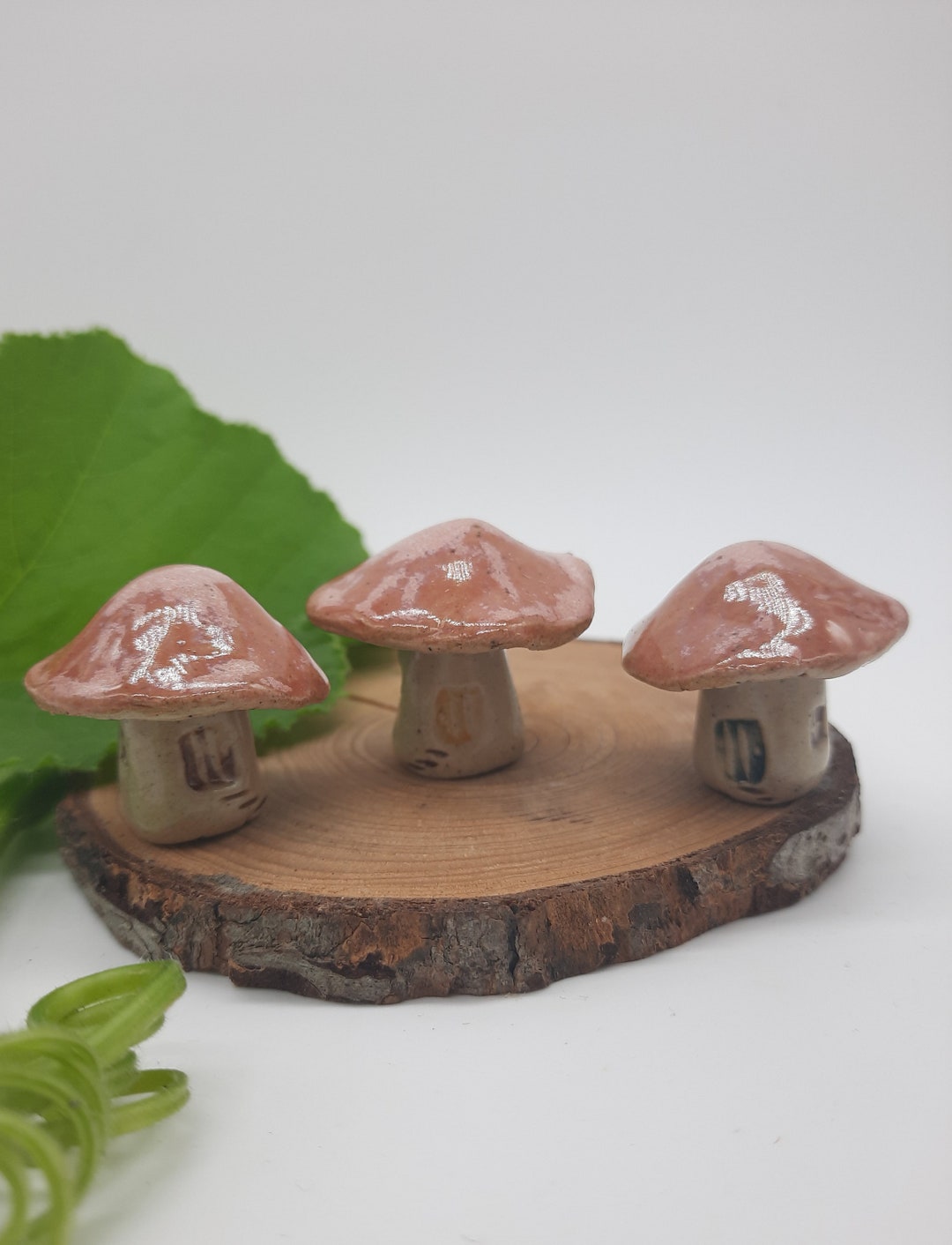 Set of 3 Tiny Ceramic Toadstool Houses - Etsy