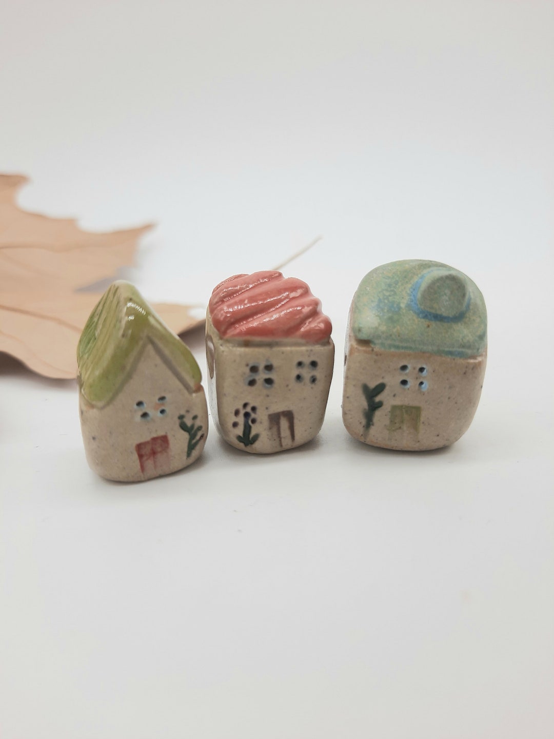 Tiny Hamlet - Set of 3 Tiny Ceramic Houses - Clover Way - Etsy