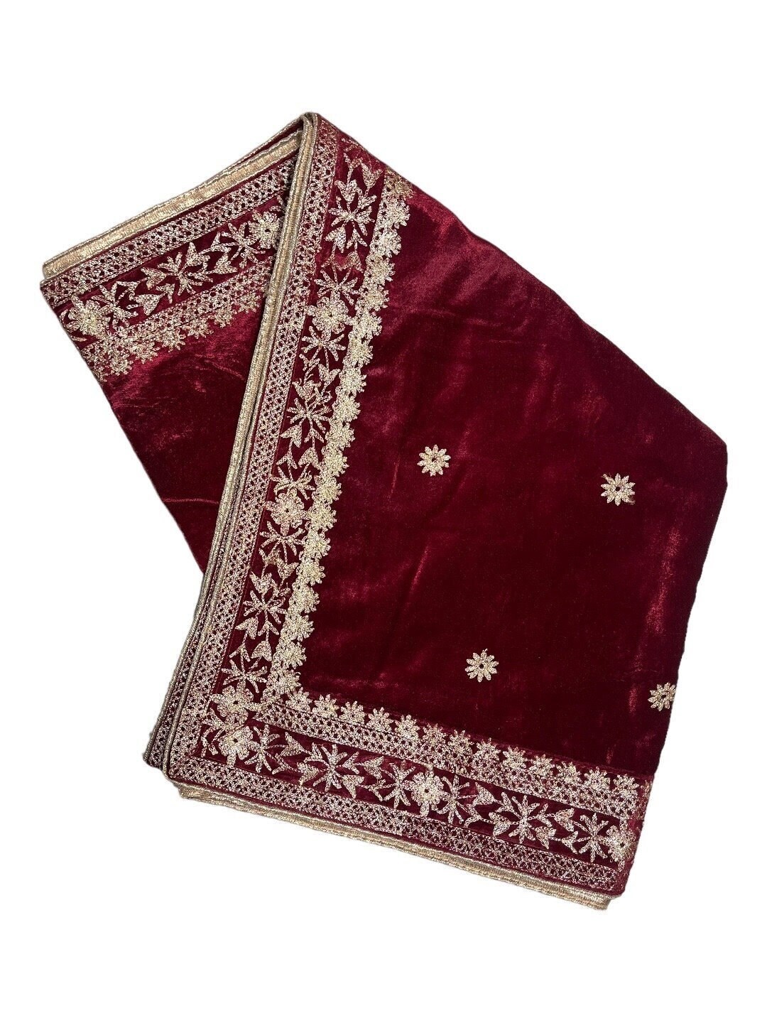 Grooms Wedding Shawl Red/maroon/gold/white Plain & Work With Elegant ...