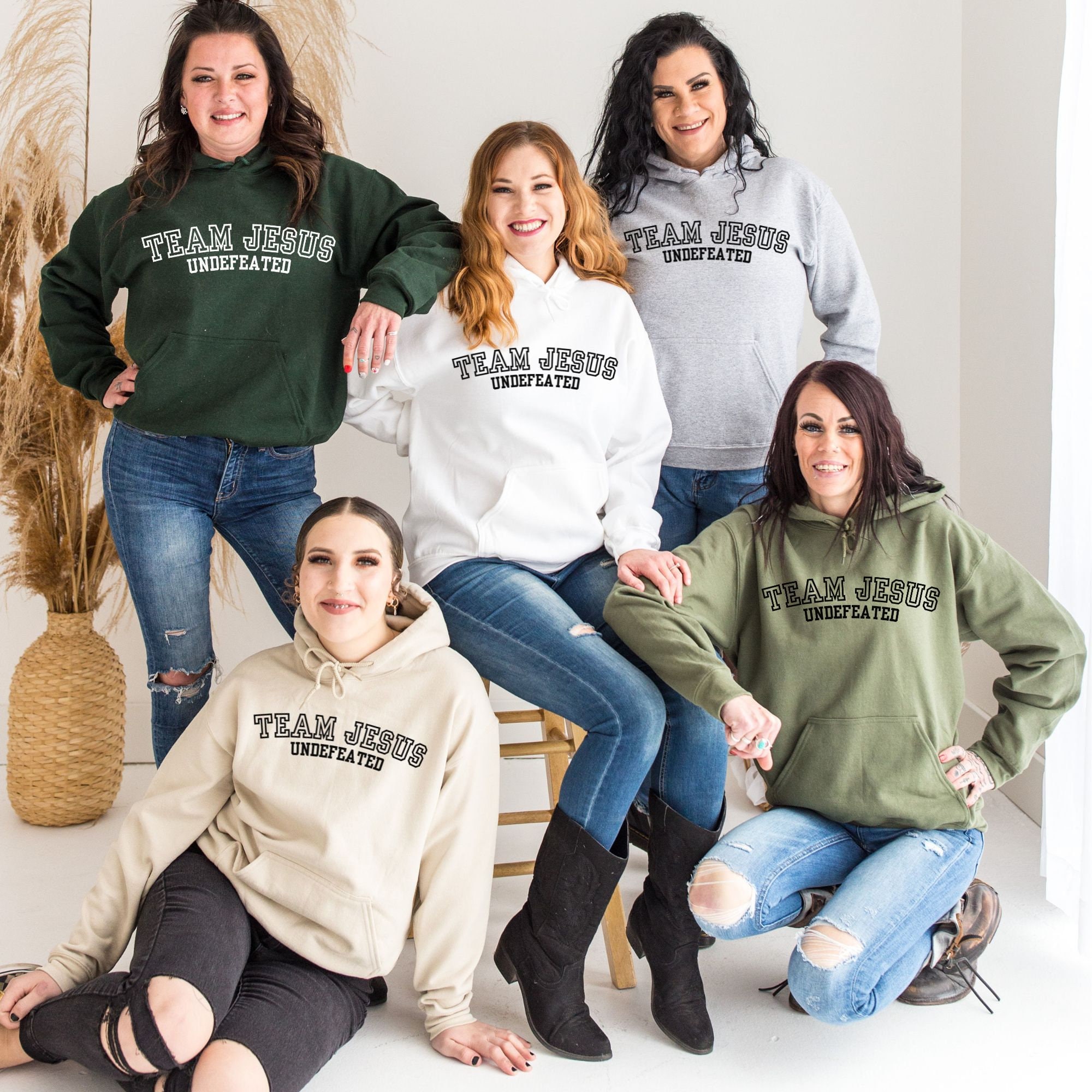 Team Jesus Matching Hoodies, Team Jesus Undefeated Hoodie, Christian ...