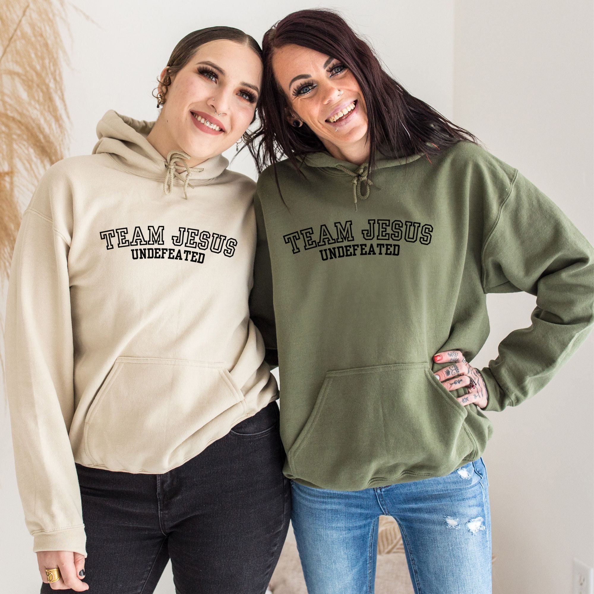 Team Jesus Matching Hoodies, Team Jesus Undefeated Hoodie, Christian ...