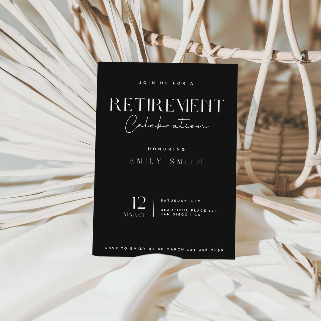 Retirement Invitation, Retirement Party Invitation Template, Printable ...