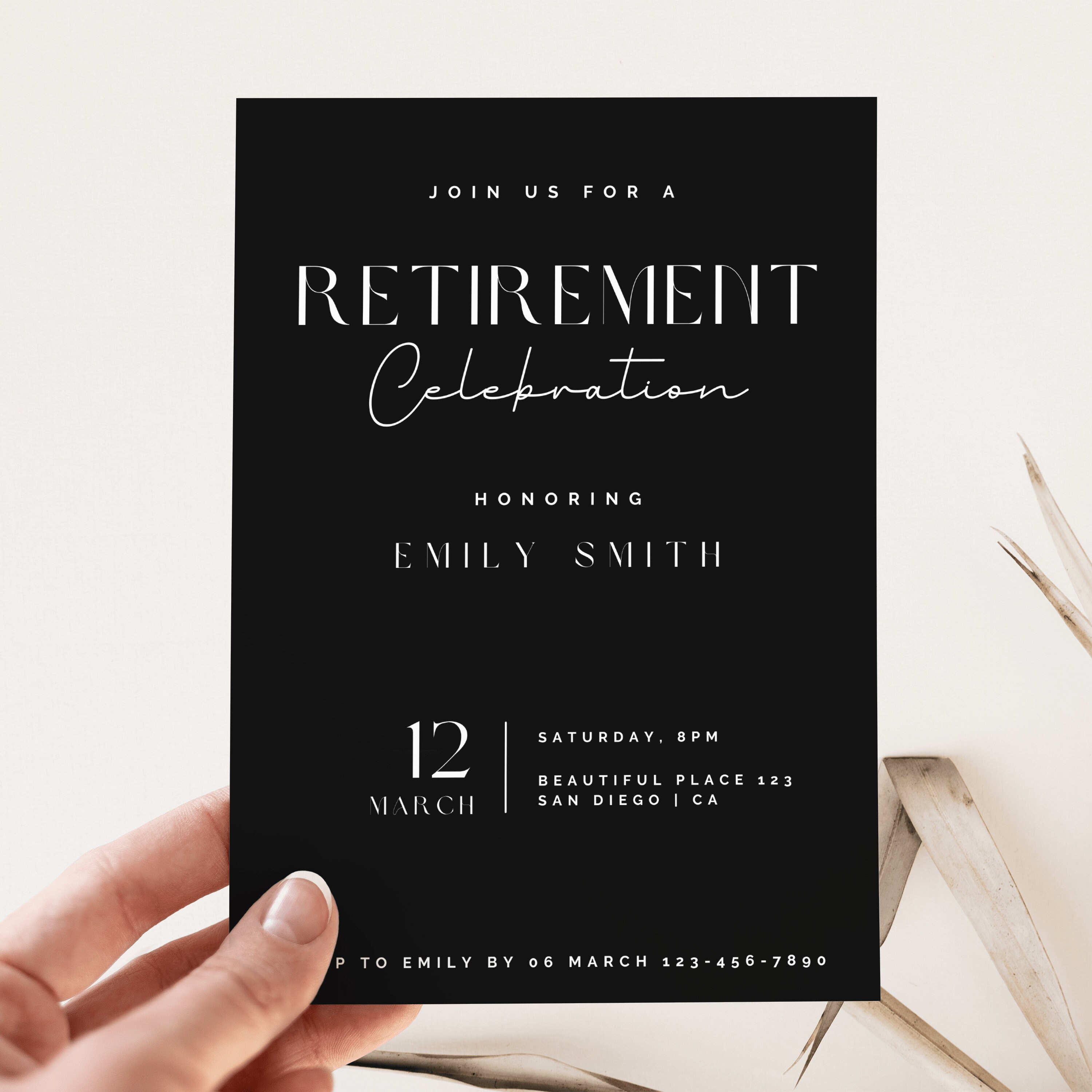 Retirement Invitation, Retirement Party Invitation Template, Printable ...
