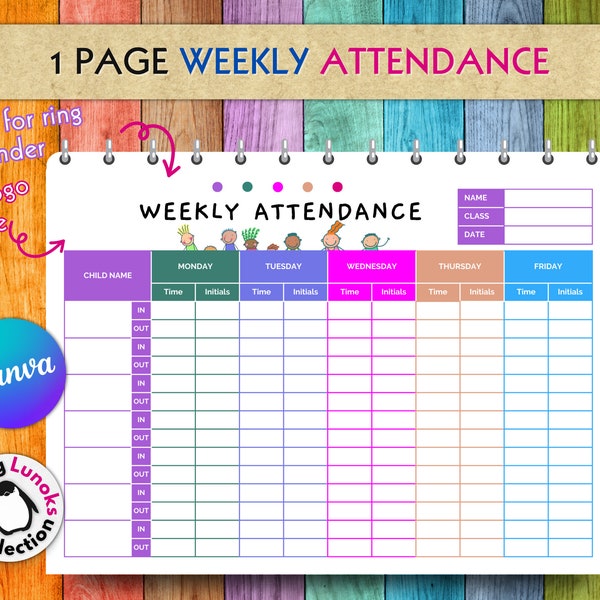 Monthly Daycare Sign in and Out Sheets - Etsy