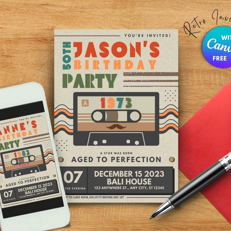 60s Party Invitation - Etsy