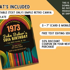 Retro 70s Invitation for 70s Theme Party Invitation for Retro - Etsy
