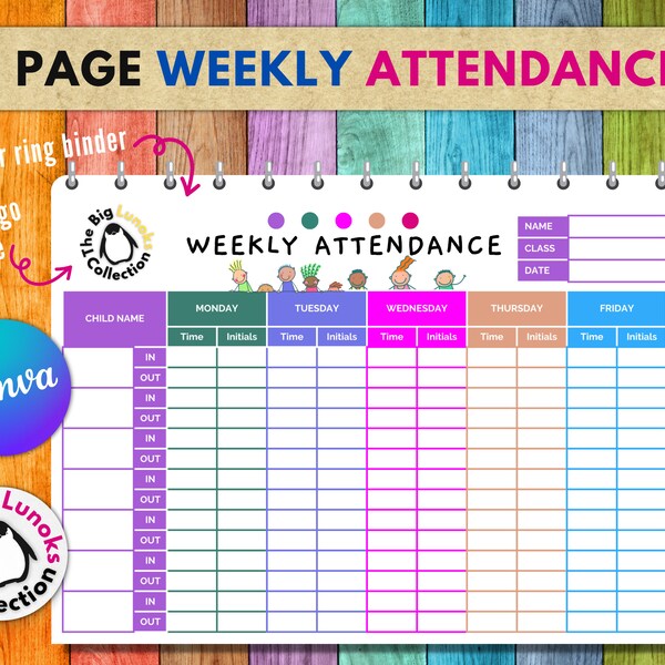 Monthly Attendance Daycare - Etsy