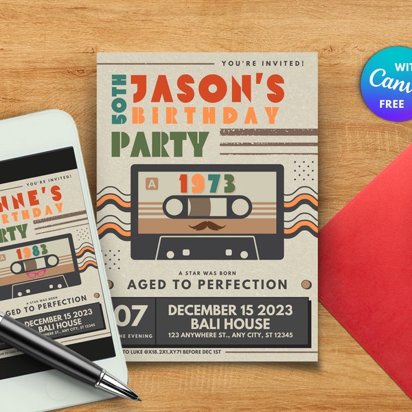60s Party Invitation - Etsy