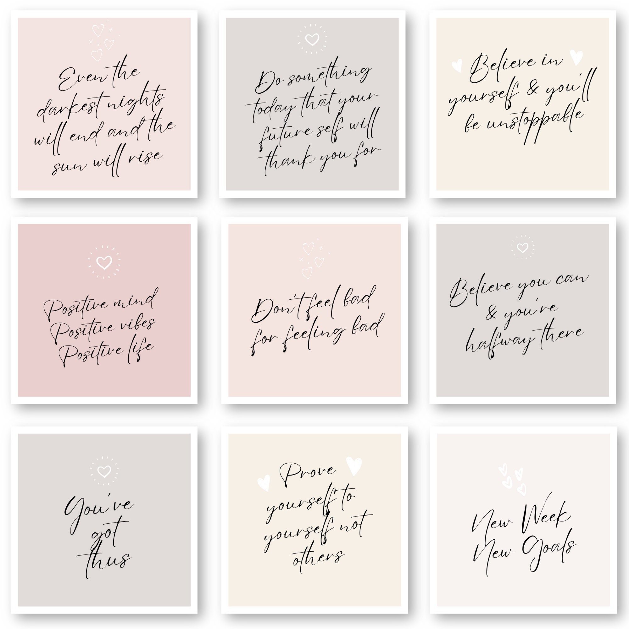 Positive Quotes Printable Cards Motivational Quotes Cards Inspirational ...